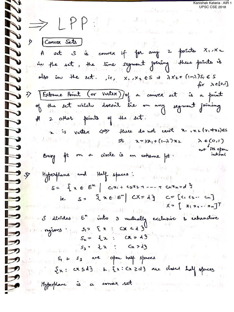 Linear Programming Best Notes | PDF