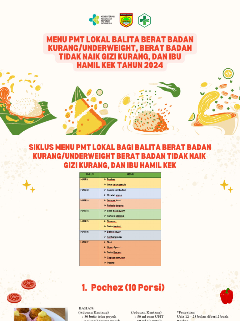 Menu PMT Ibu Hamil dan Balita 2024 | PDF