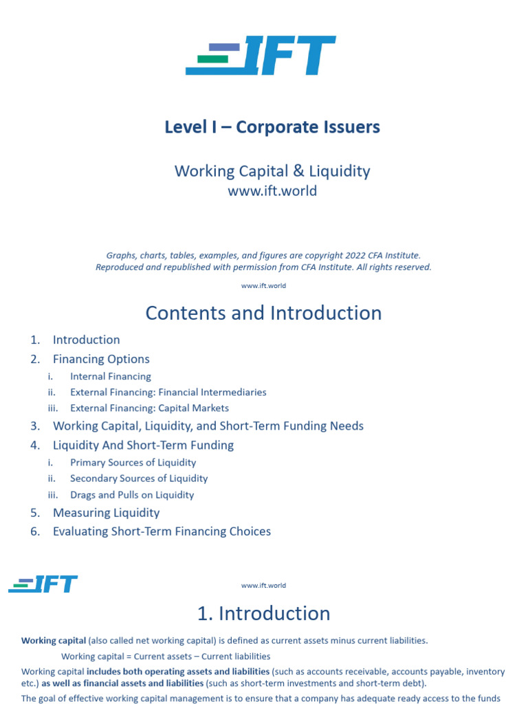 LM05 Working Capital - Liquidity | PDF | Line Of Credit | Bonds (Finance)