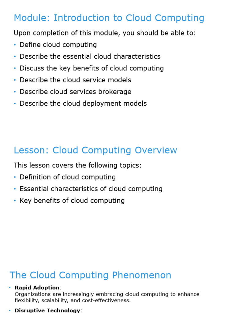 Introduction to Cloud Computing Basics | PDF | Cloud Computing ...