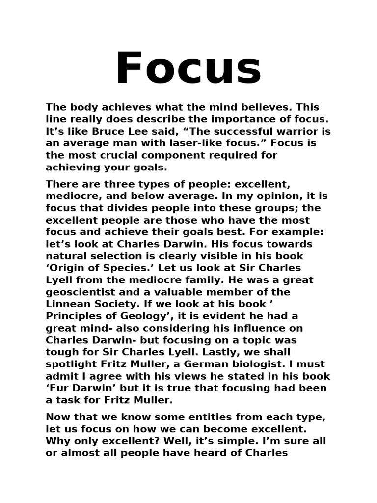 Mastering Focus for Success | PDF
