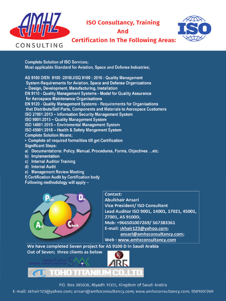 ISO Certification AMHZ | PDF