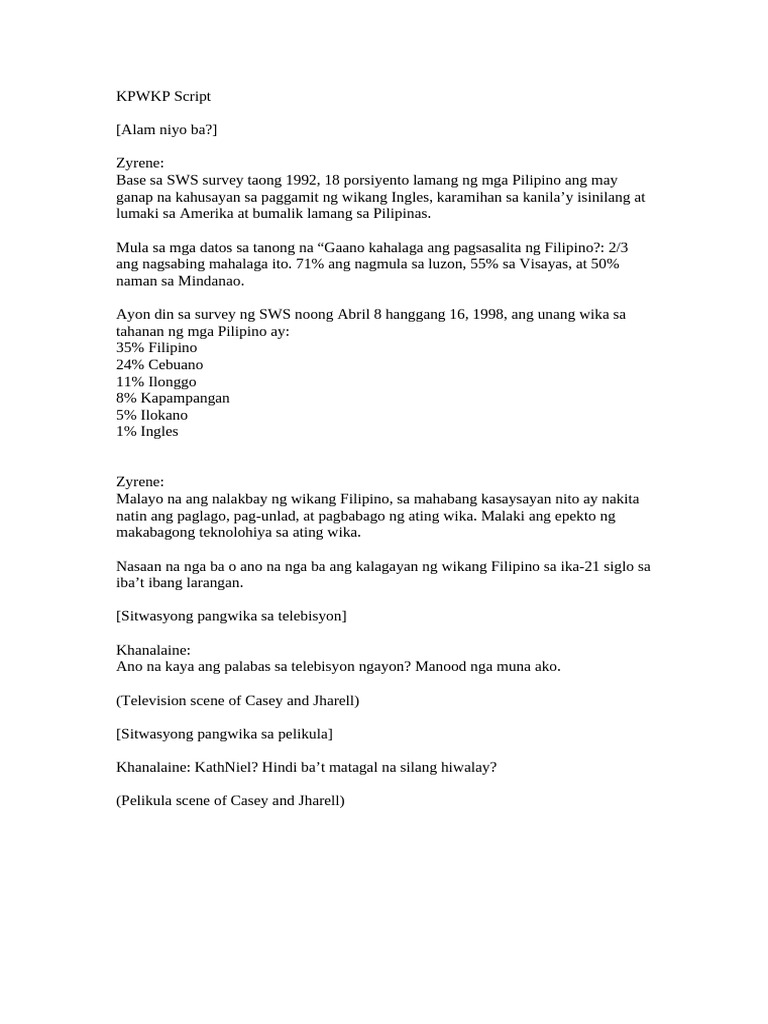 KPWKP Script | PDF