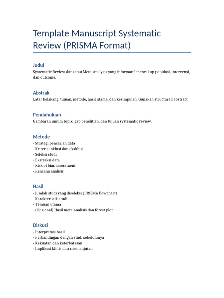 Template Manuscript PRISMA | PDF