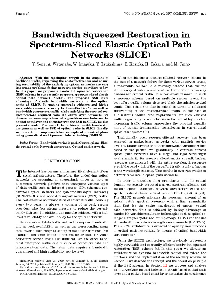 Bandwidth Squeezed Restoration in Spectrum-Sliced Elastic Optical Path ...