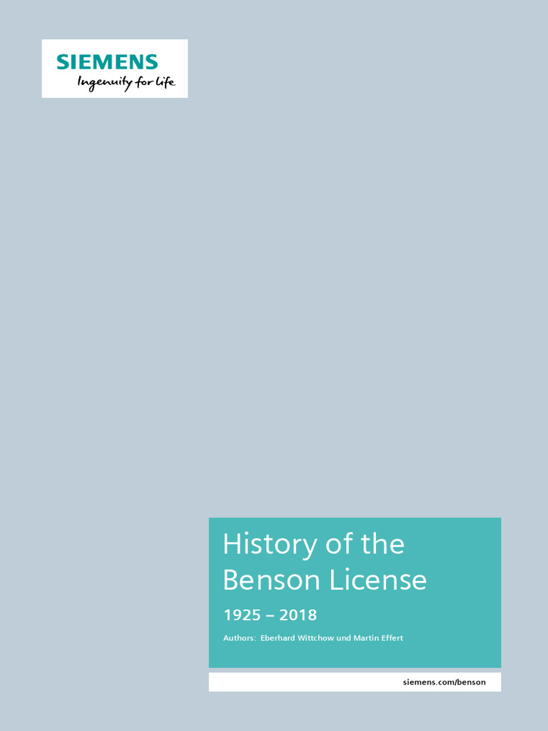 History of The Benson License | PDF | Boiler | License
