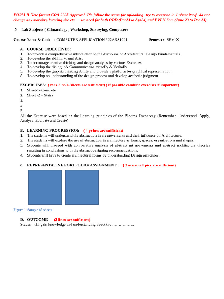 5 COA Form B 2025 Format Lab Subjects Clim Survey | PDF
