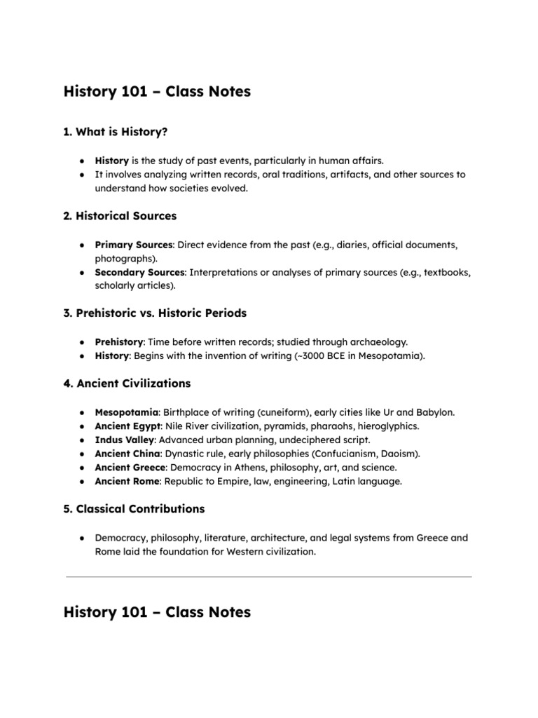 History 101: Key Concepts and Events | PDF | Civilization | Western Culture
