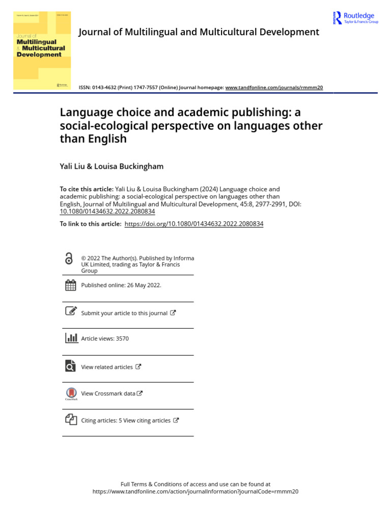 Language Choice in Academic Publishing | PDF