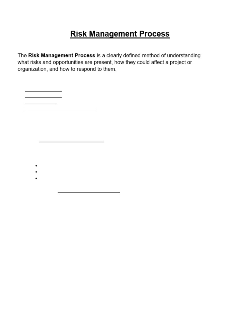 Risk Management Process (Handout) | PDF | Risk | Risk Management