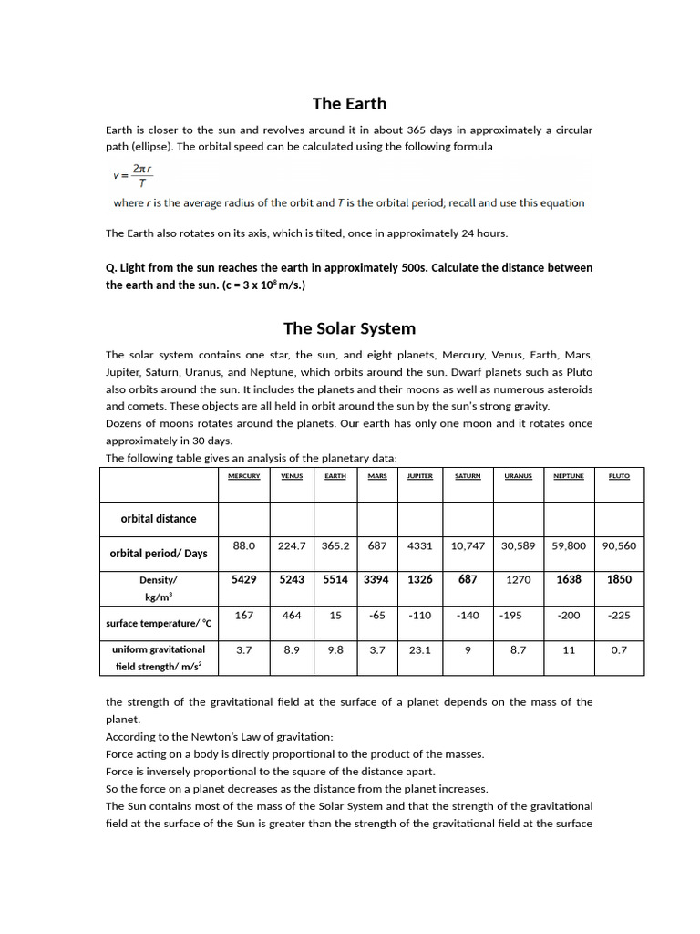 Space Physics Notes | PDF