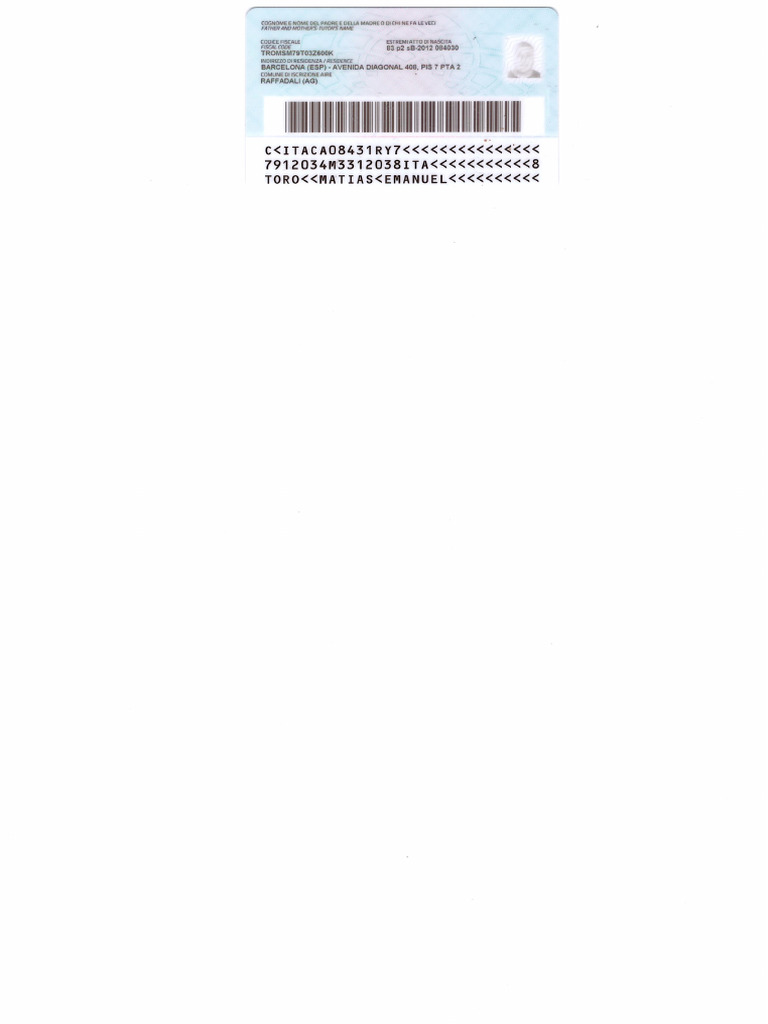 CartaIdentidad_MatiasToro_Dorso | PDF