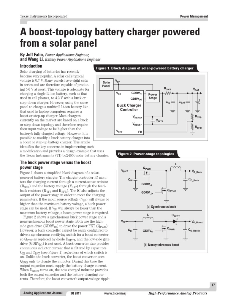 A Boost-Topology Battery Charger Powered From A Solar Panel | PDF ...