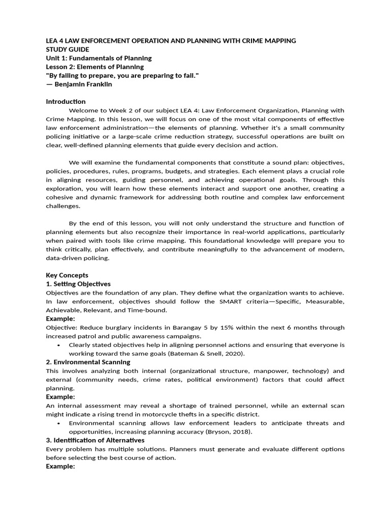 Law Enforcement Planning Essentials | PDF | Planning | Policy