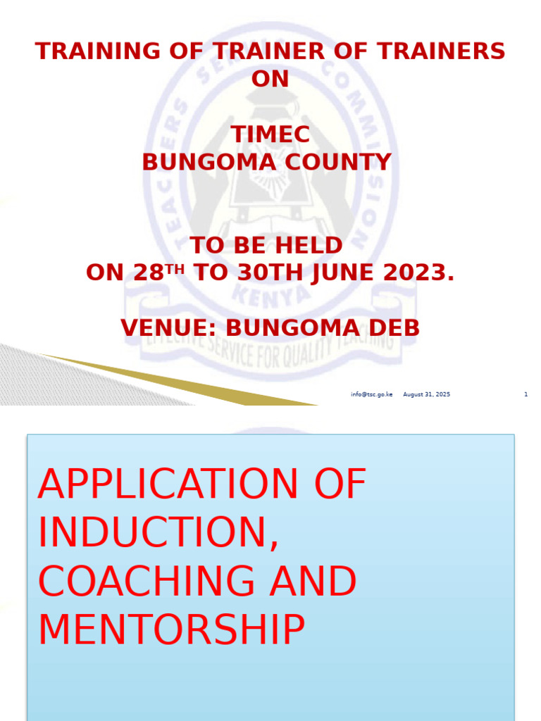 Application of Induction, Coaching and Mentorship | PDF | Mentorship ...