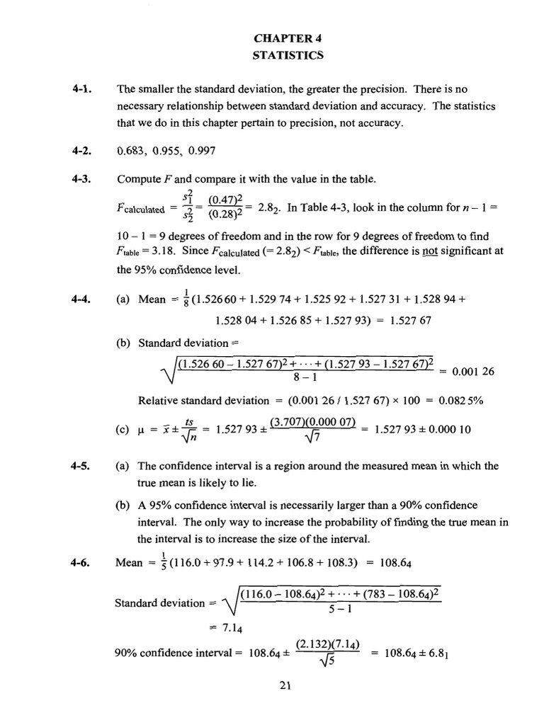 분석화학 Chapter4 Solution | PDF