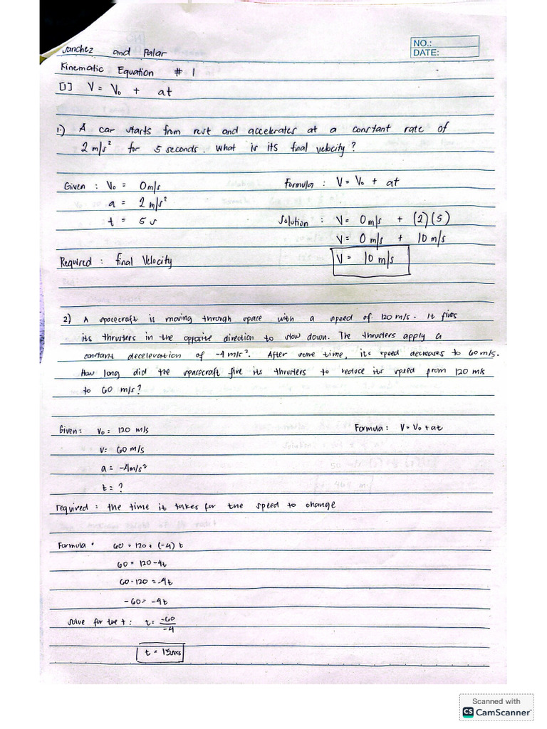Curie Physics Kinematics | PDF