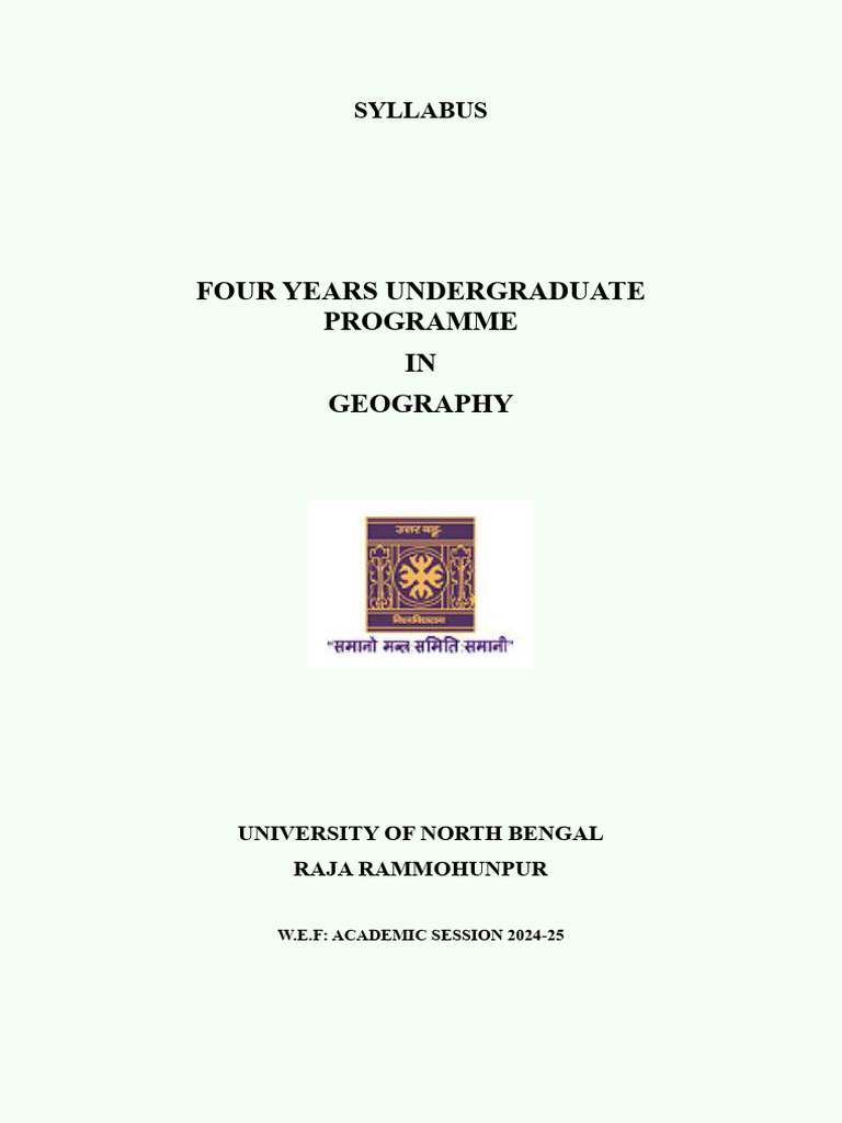 Geography SYLLABUS FYUGP 202 | PDF | Geomorphology | Plate Tectonics