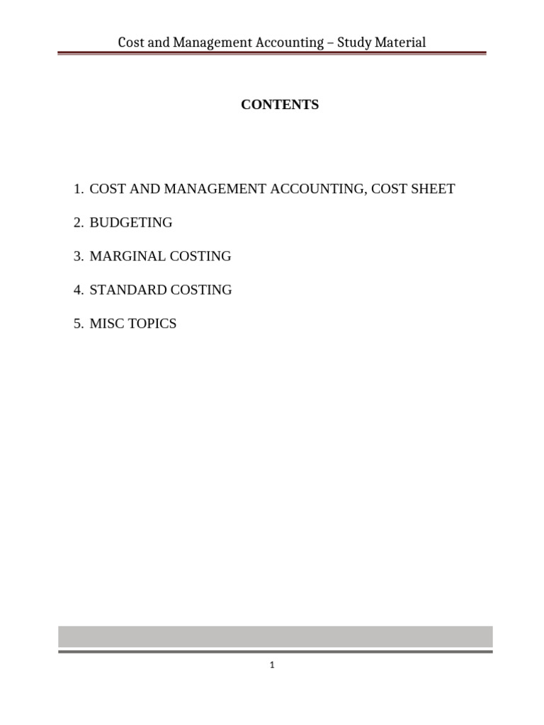 Cost and Management Accounting Guide | PDF | Management Accounting ...