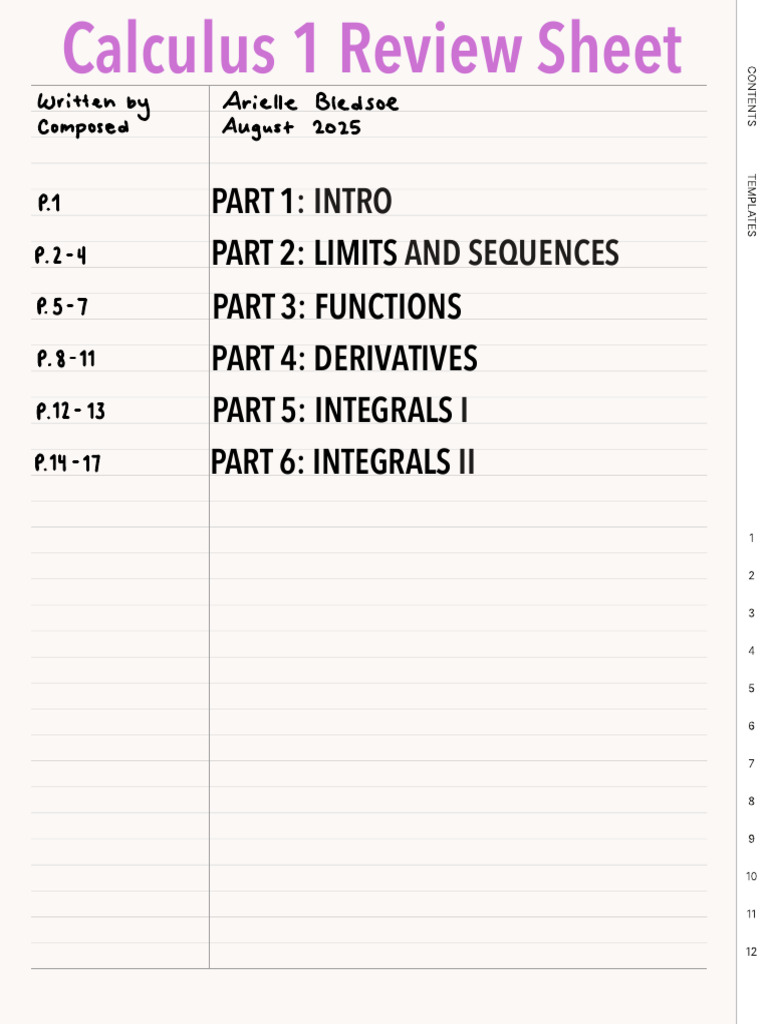 Calc I + II Summary - Engineering | PDF | Integral | Calculus