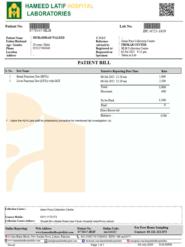 Patientreceipt - 2025-07-04T212451.148 | PDF | Medical Specialties ...