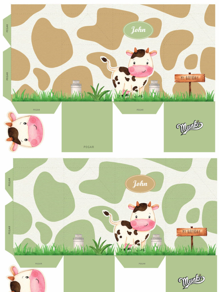 Caja Milk Box Green - EDITABLE | PDF