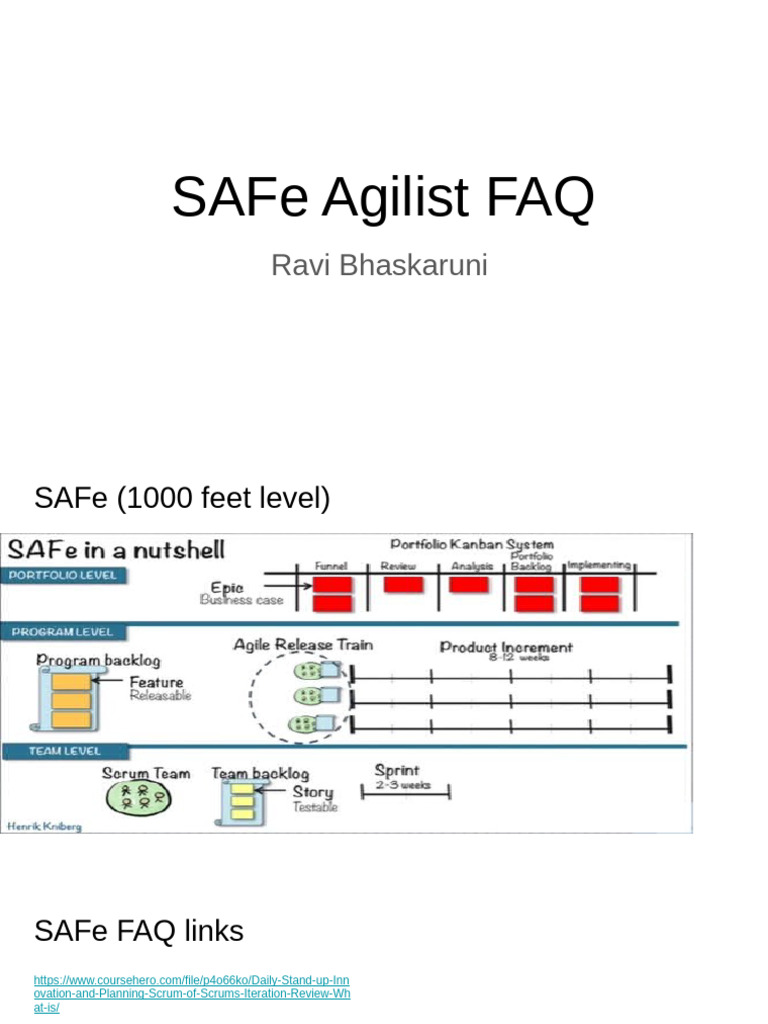 SAFe Agilist FAQ Insights | PDF | Scrum (Software Development) | Agile ...