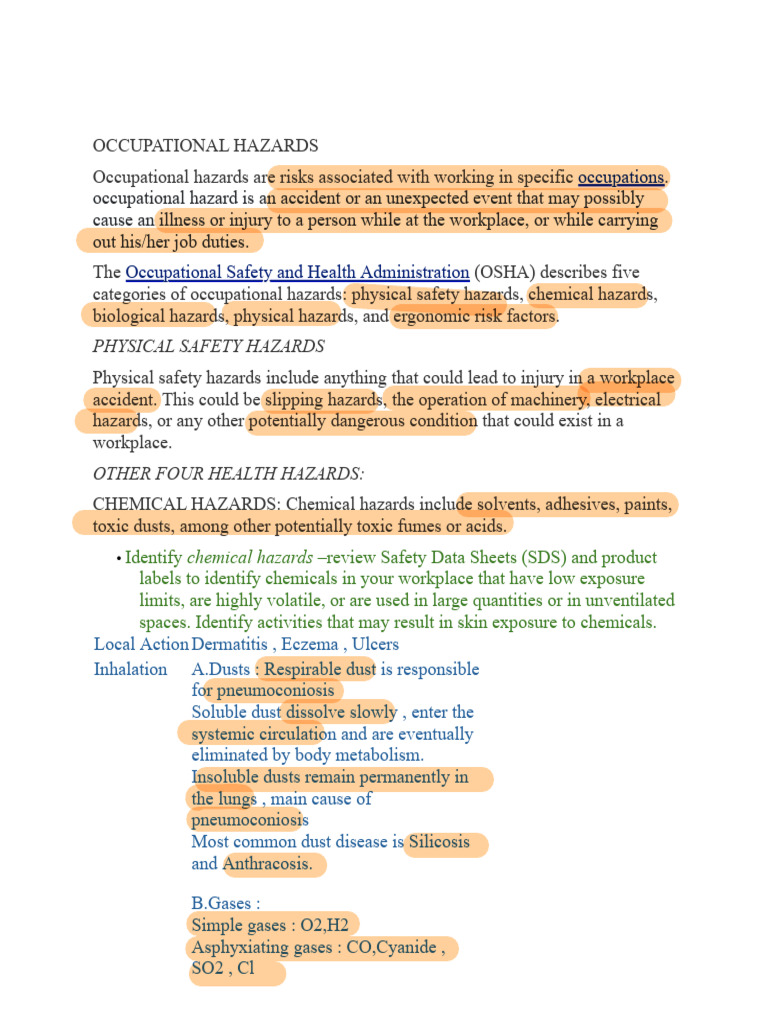 Understanding Occupational Hazards | PDF | Hazards | Occupational ...