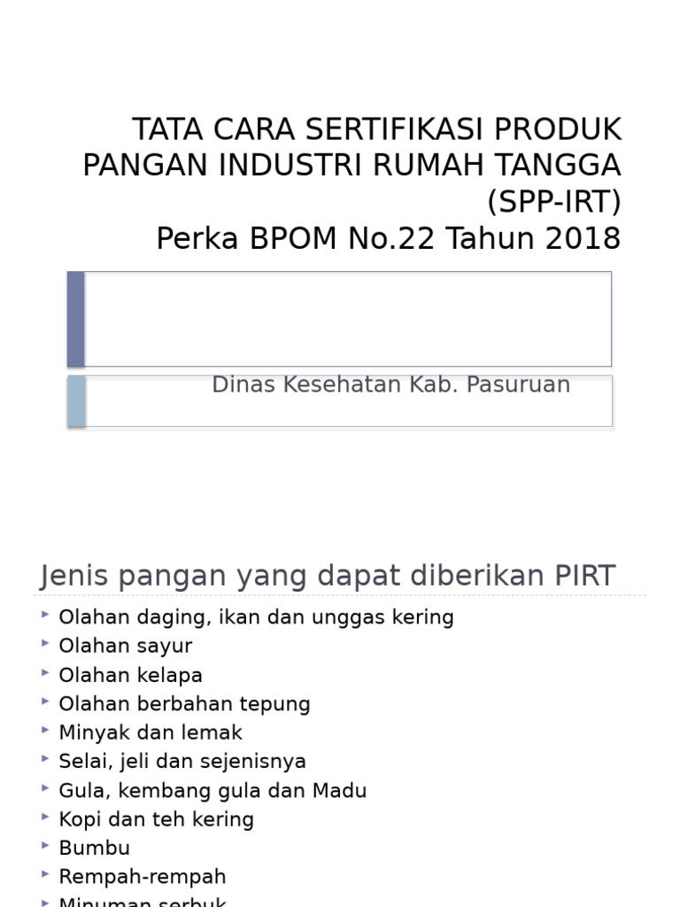 Sertifikasi Pirt | PDF