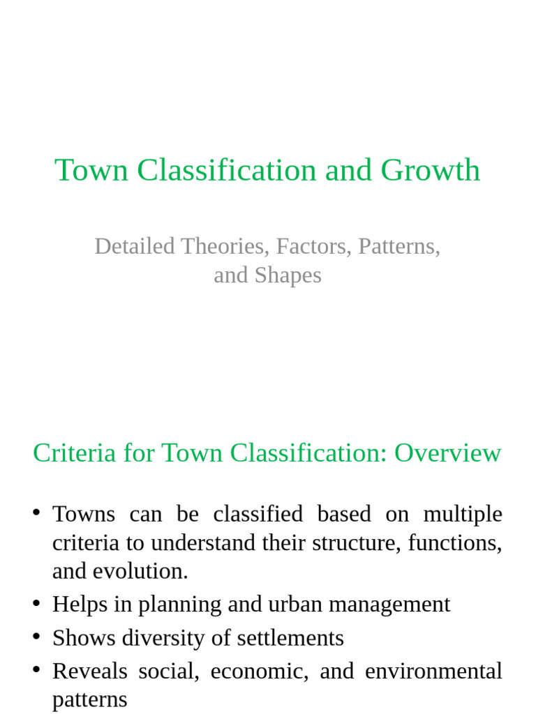 Town Classification and Growth Patterns | PDF | Urban Sprawl | City