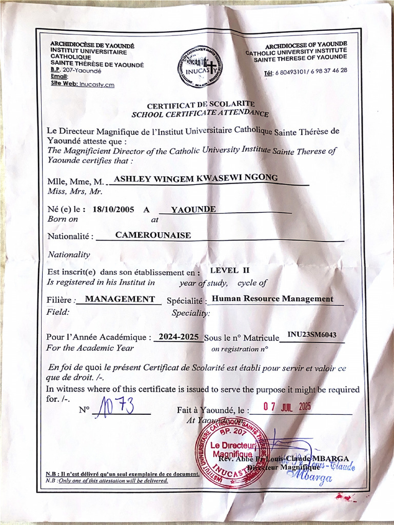 School Attestation | PDF