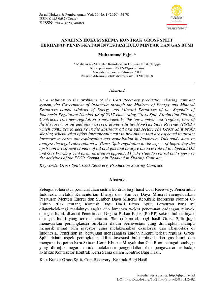 Analisis Hukum Skema Kontrak Gross Split | PDF