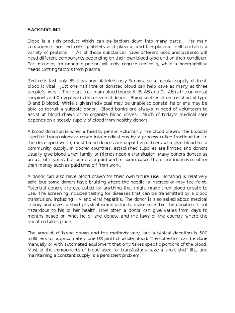 Assignment | PDF | Blood Donation | Blood Transfusion