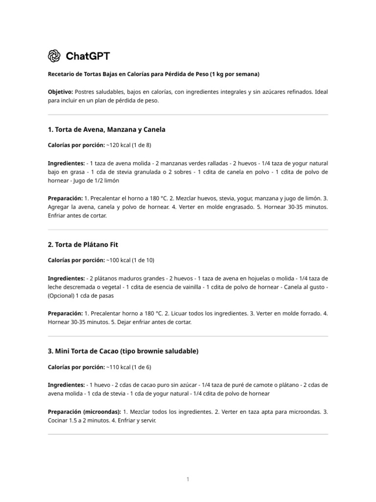 Recetario Tortas Light | PDF | Postres | Panes