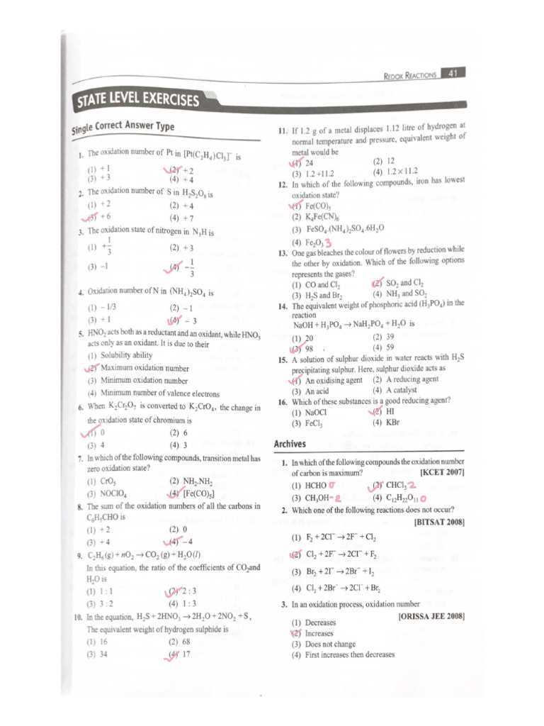 Redox Reactions Cengage | PDF