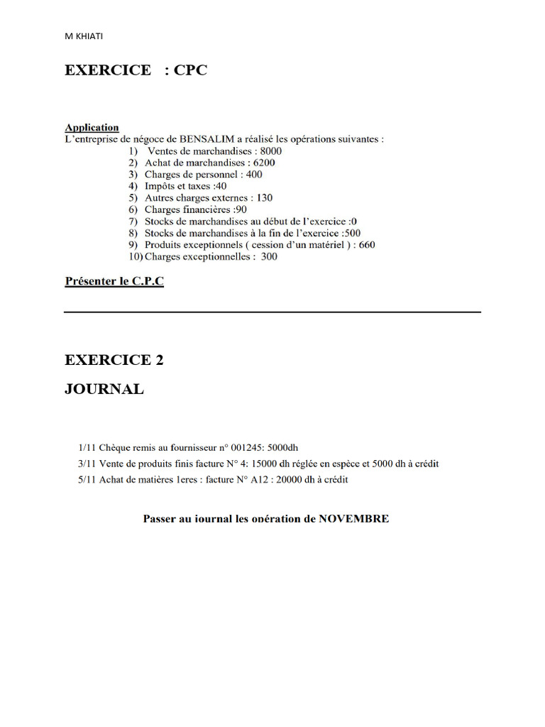 Y Exercice | PDF