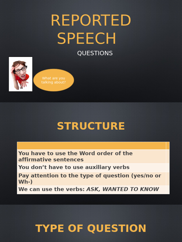 Reported Speech Structure and Examples | PDF