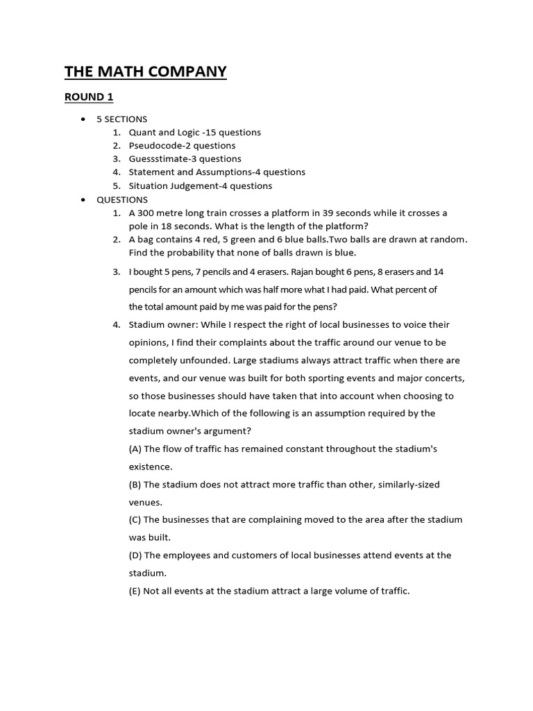 The Math Company - MSC 2023 Pass Outs | PDF | Taxes | Income