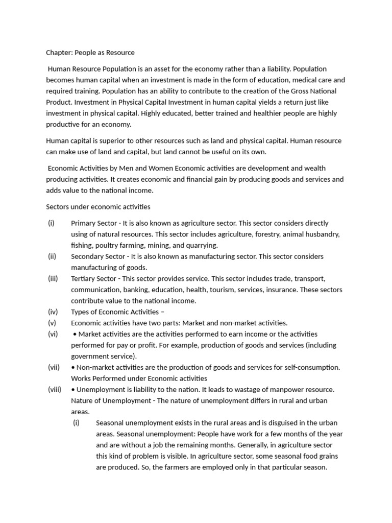 Human Capital and Economic Activities | PDF | Human Capital | Capital ...