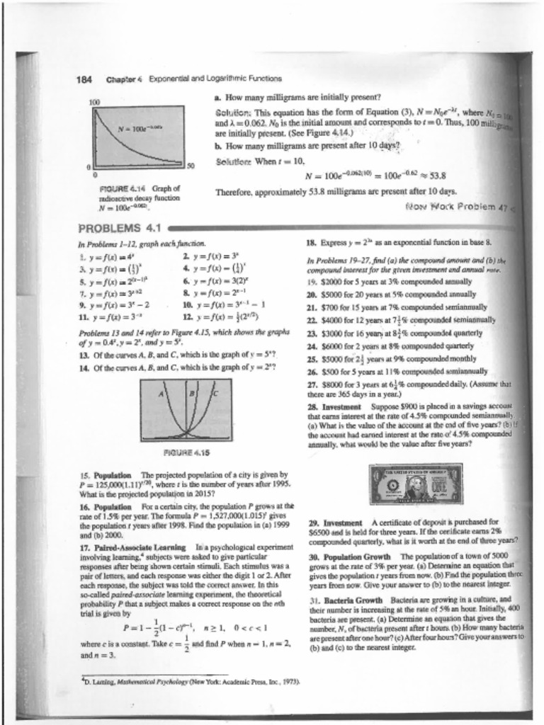 Unit 2 - Exp and Log Func - Questions B | PDF