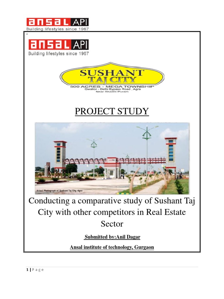 Anil Real Estate Project On Sushant Taj City, Agra | PDF | Foreign Direct Investment | Economy ...