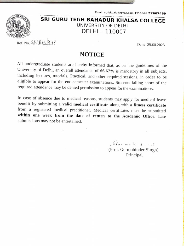 Attendance Requirement Notice for Students | PDF