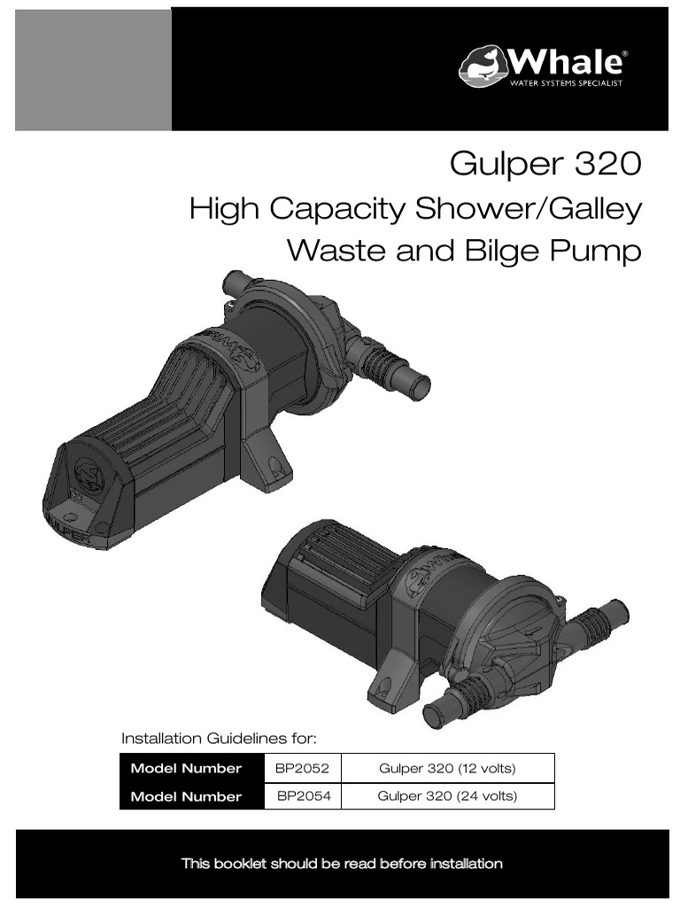 Gulper 320 Pump Installation Manual | PDF | Pump | Fuse (Electrical)