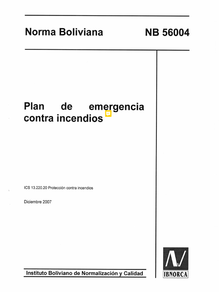 05 NB 56004-07 Plan de Emergencia Contra Incendio | PDF
