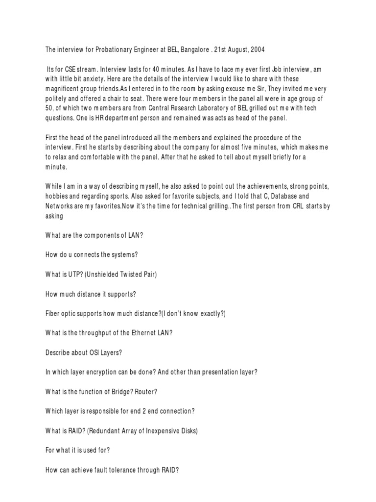 BEL Interview | Download Free PDF | Pointer (Computer Programming ... BEL Interview | Download Free PDF | Pointer (Computer Programming ...