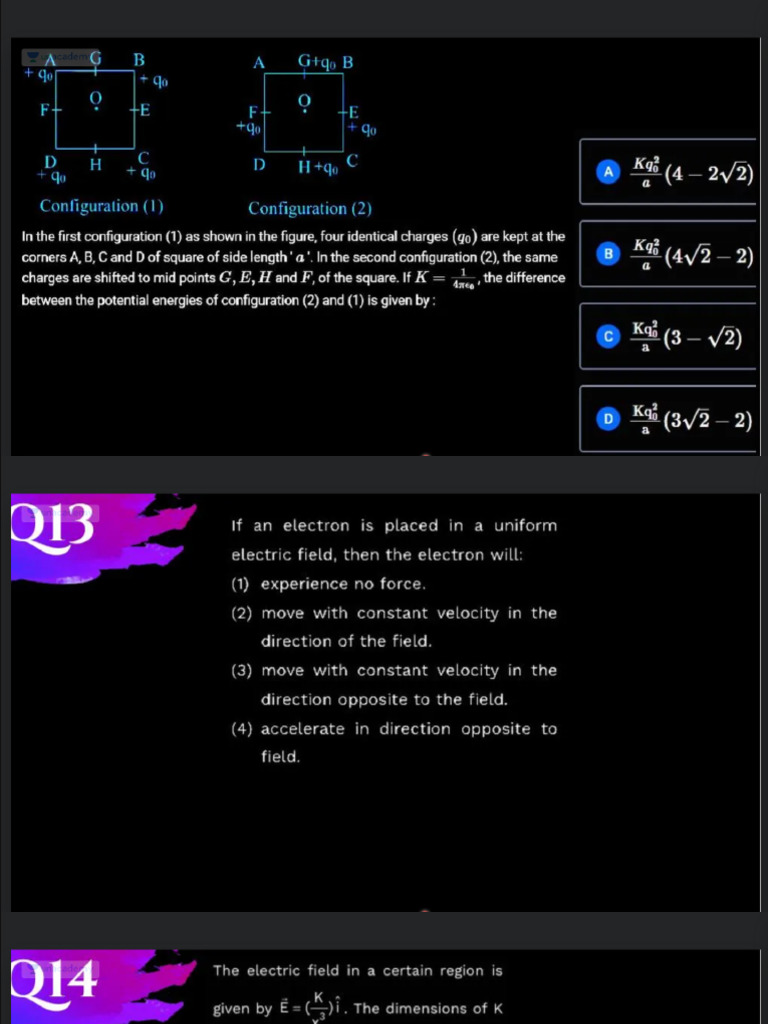 Electrostatic Class DPP | PDF