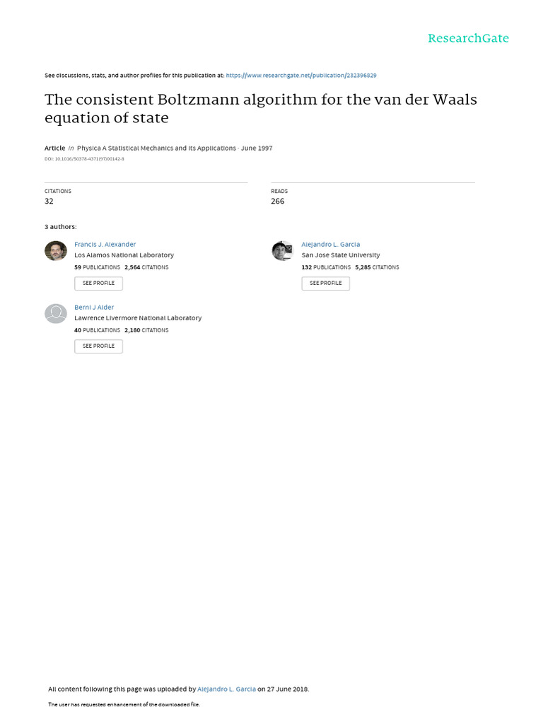 Consistent Boltzmann Algorithm Explained | PDF | Gases | Theoretical ...
