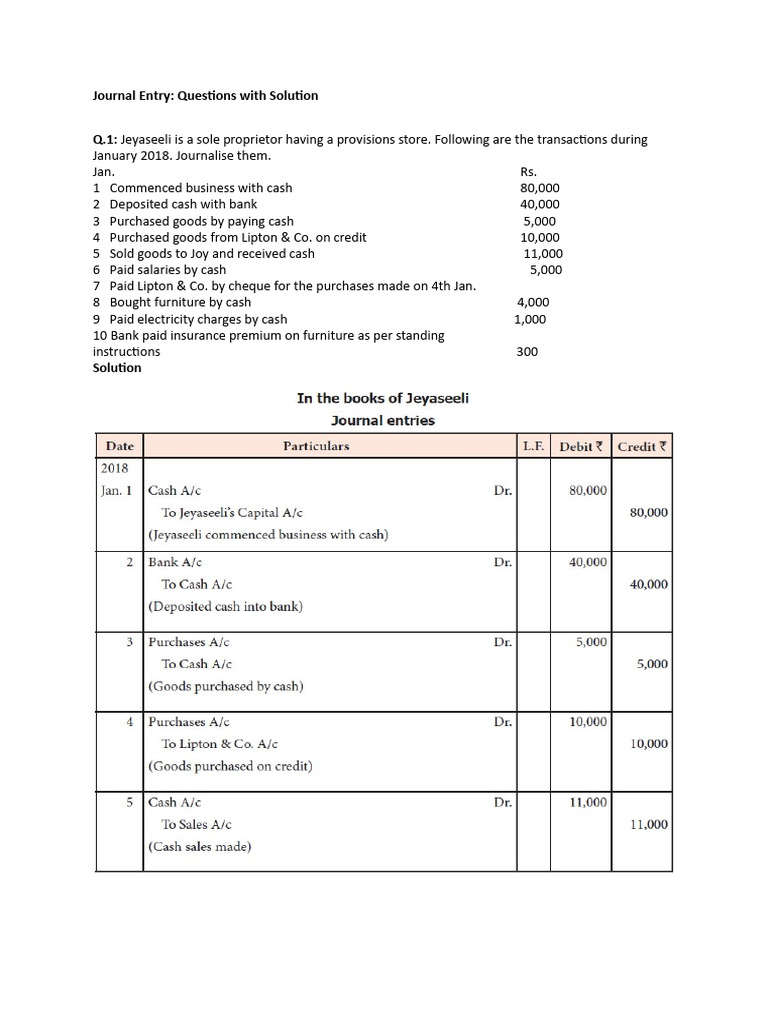 Journal Entry Questions | PDF | Cash | Banks