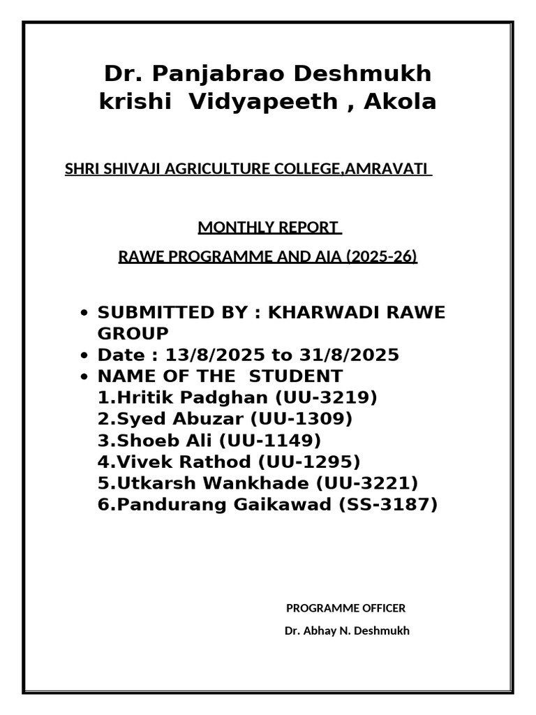 Monthly RAWE Report: Agriculture Activities | PDF | Manure | Soil