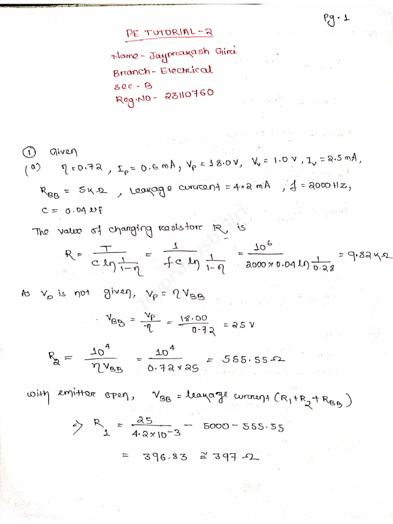 Pe Tutorial 2 Solutions | PDF